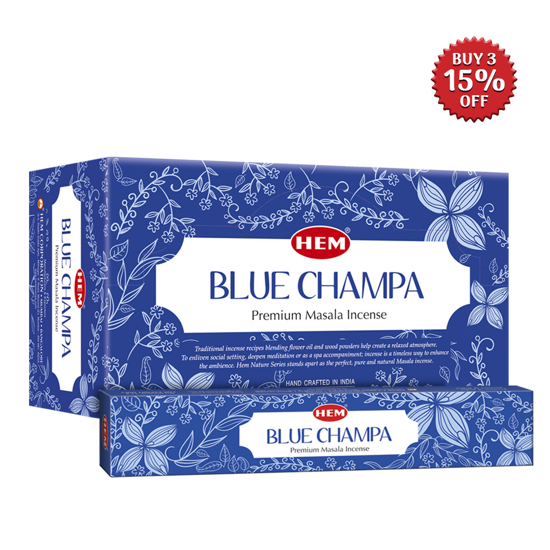Buy Premium Blue Champa Incense Sticks (12 Packets 15g Each) | Hem