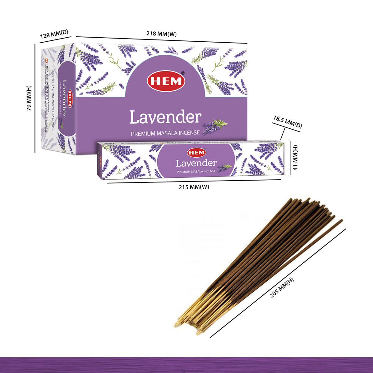 HEM Lavender Premium Masala Incense Sticks (12 Packets 15g Each) – HEM ...