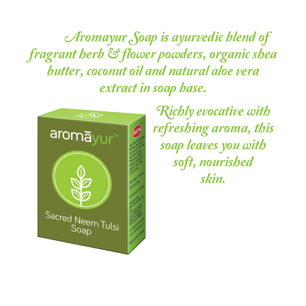 HEM Aromayur Aroma Soaps - Earthy Spice, Sacred Neem Tulsi & Dreamy Ro